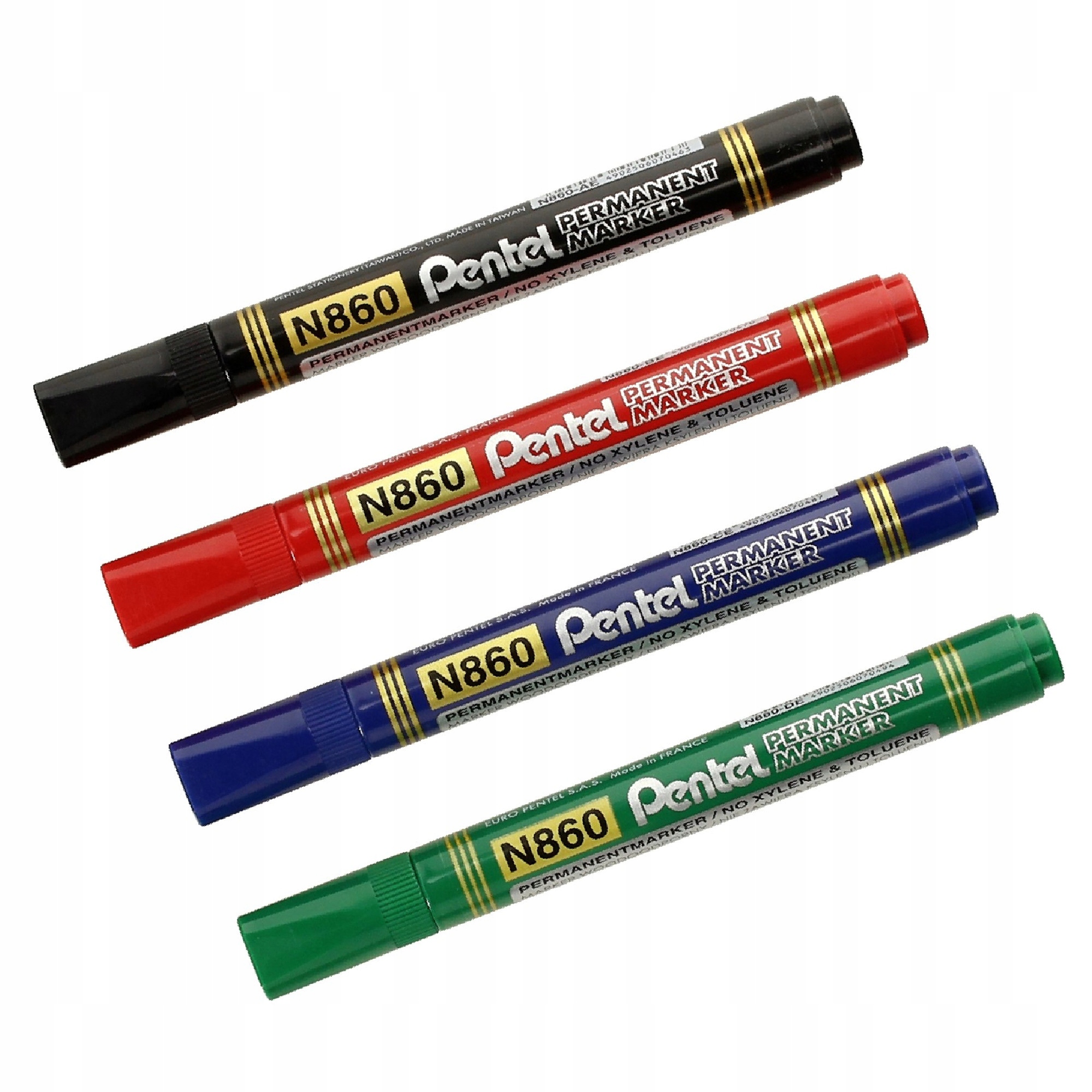 Marker permanentny - zestaw 4kol ścięty Pentel N860 (4902506070463 ...