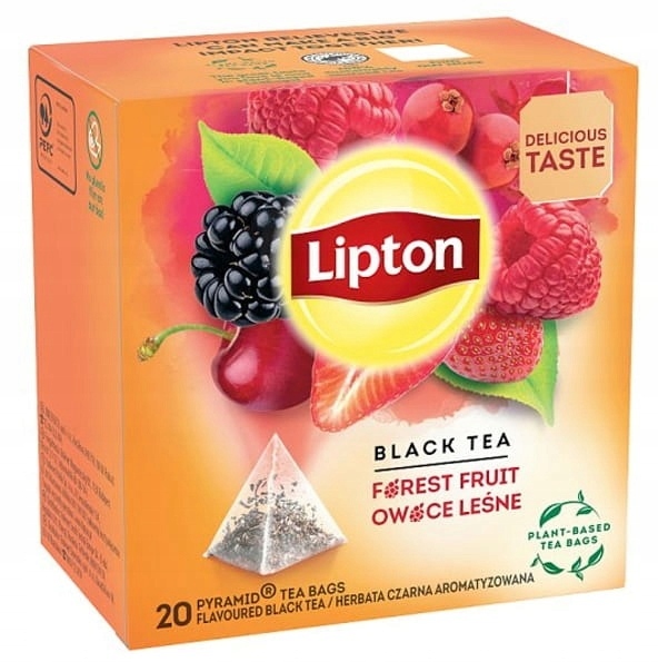 LIPTON herbata czarna owoce LEŚNE forest fruit piramidki (8722700140542 ...