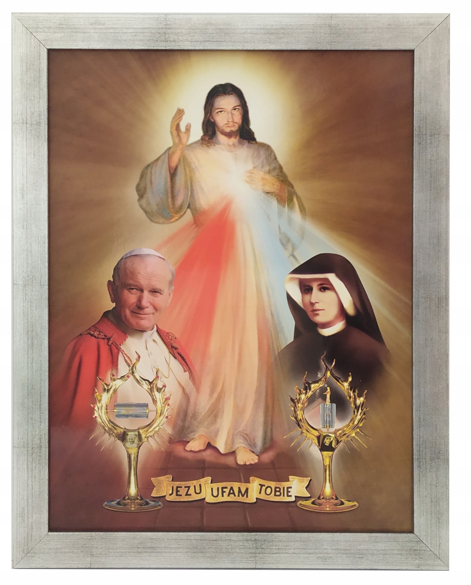 ŚWIĘTE OBRAZY JEZU UFAM TOBIE 35X45 SREBRNA RAMA (5060875549122) • Cena, Opinie • Obrazy ...