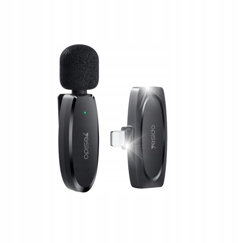 Yesido MEMS Mikrofon Klipsszel KR12 Lightning, Vezeték Nélküli 2.4GHz, FEKETE, (5907410492348 ...