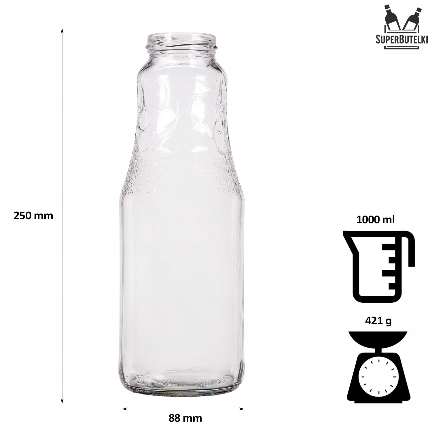 5x BUTELKI SZKLANE SOCZEK 1 L NA SOK WINO PRZETWORY NAPOJE NALEWKI ...