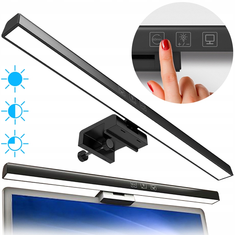 LAMPA LED NA MONITOR DO KOMPUTERA DO PRACY DLA GRAFIKA YOUTUBERA GRACZA ...