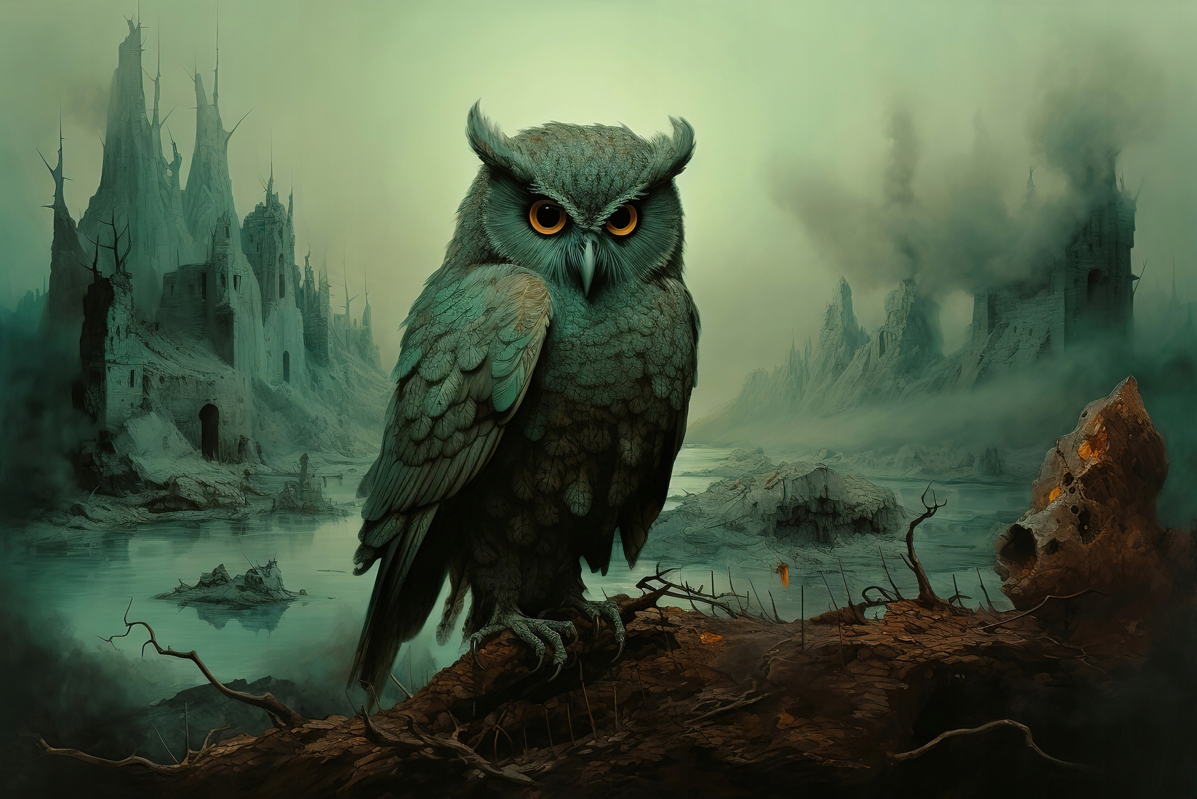 Obraz Zdzisław Beksiński Style Sowa Surrealizm • Cena, Opinie • Obrazy ...