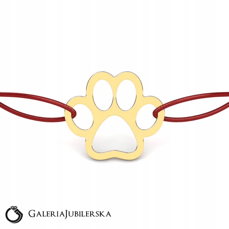 NÁRAMOK ZLATÁ PSIA LAPKA NA ŠNÚRKU 14KR - Allegro