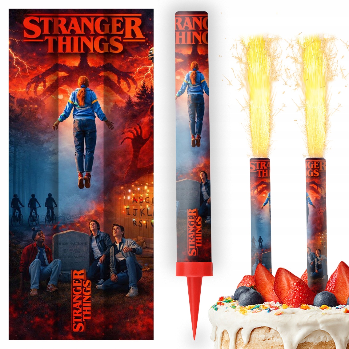 STRANGER THINGS DEMOGORGON TORTASZÖKŐKÚT SZÜLETÉSNAP RACA GYERTYA 12cm ...