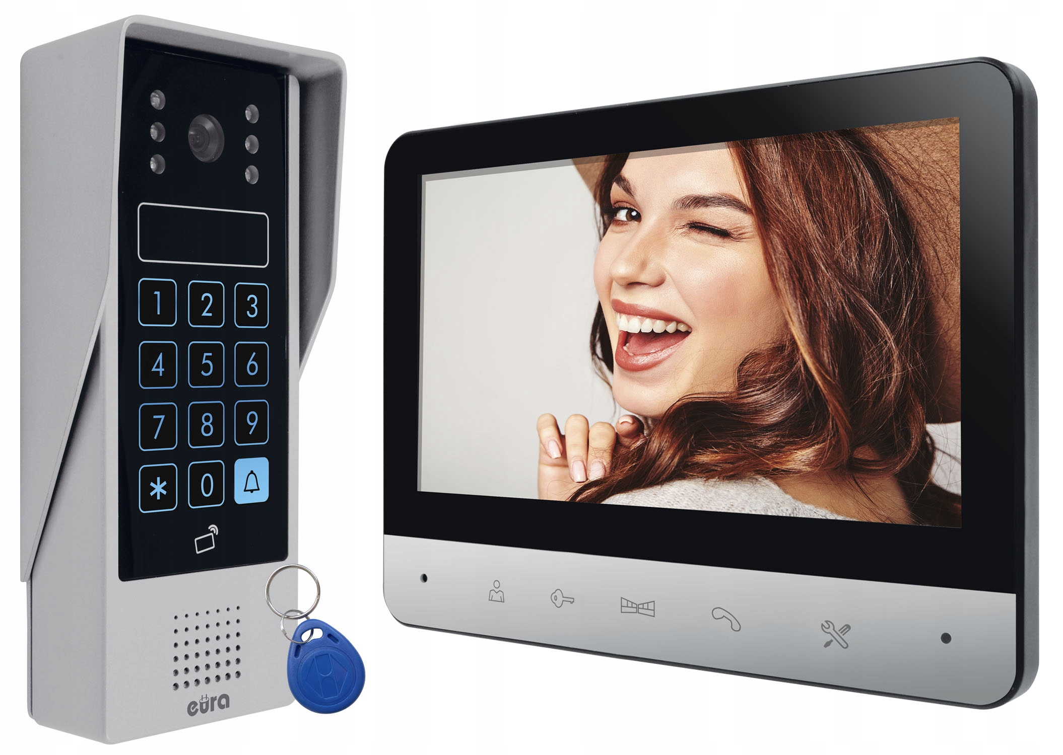 WIDEODOMOFON WIDEO DOMOFON EURA FURTKA BRAMA DASZEK WEJŚCIE NA KOD BRELOK (5905548279312) • Cena ...