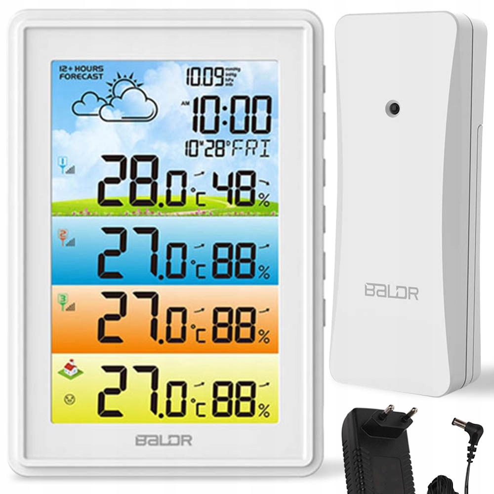 2 x BEZPRZEWODOWA STACJA POGODOWA HIGROMETR TERMOMETR ZEWNĘTRZNY CZUJNIK PO - Sklep, Opinie ...