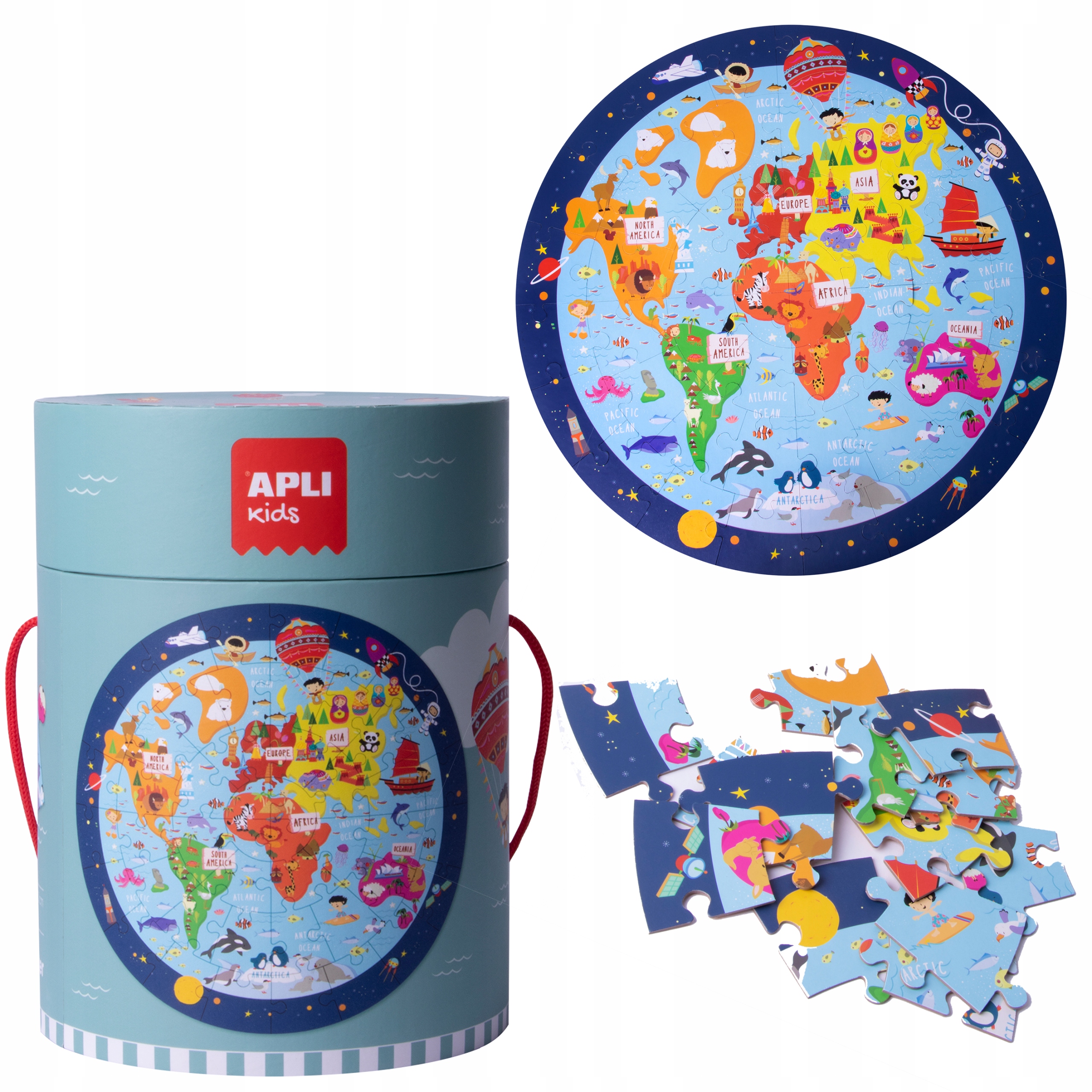 Mapa světa Puzzle Tuba Kulaté Vzdělávací 48 ks za 489 Kč - Allegro