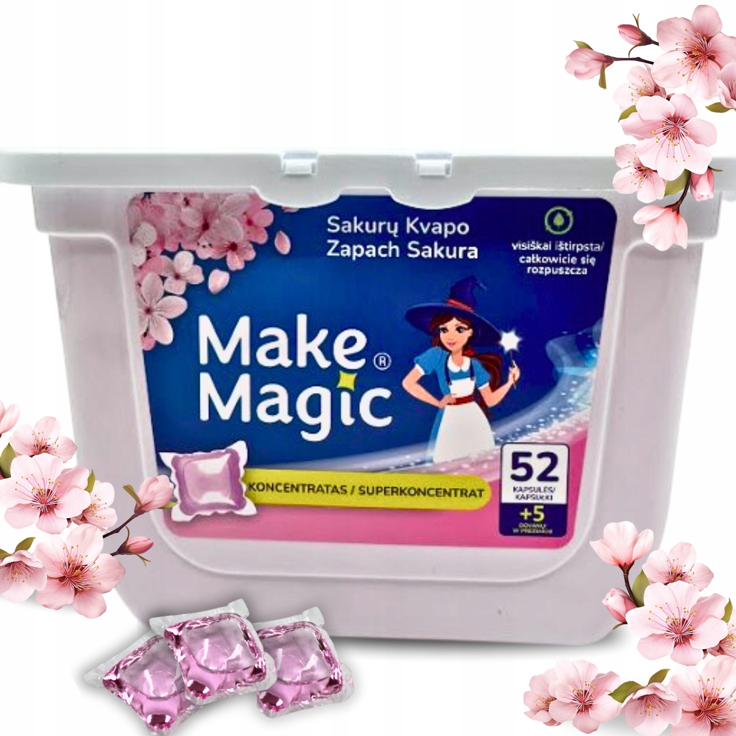 Mosókapszulák Make Magic 3in1 Sakura 57 db - Allegro