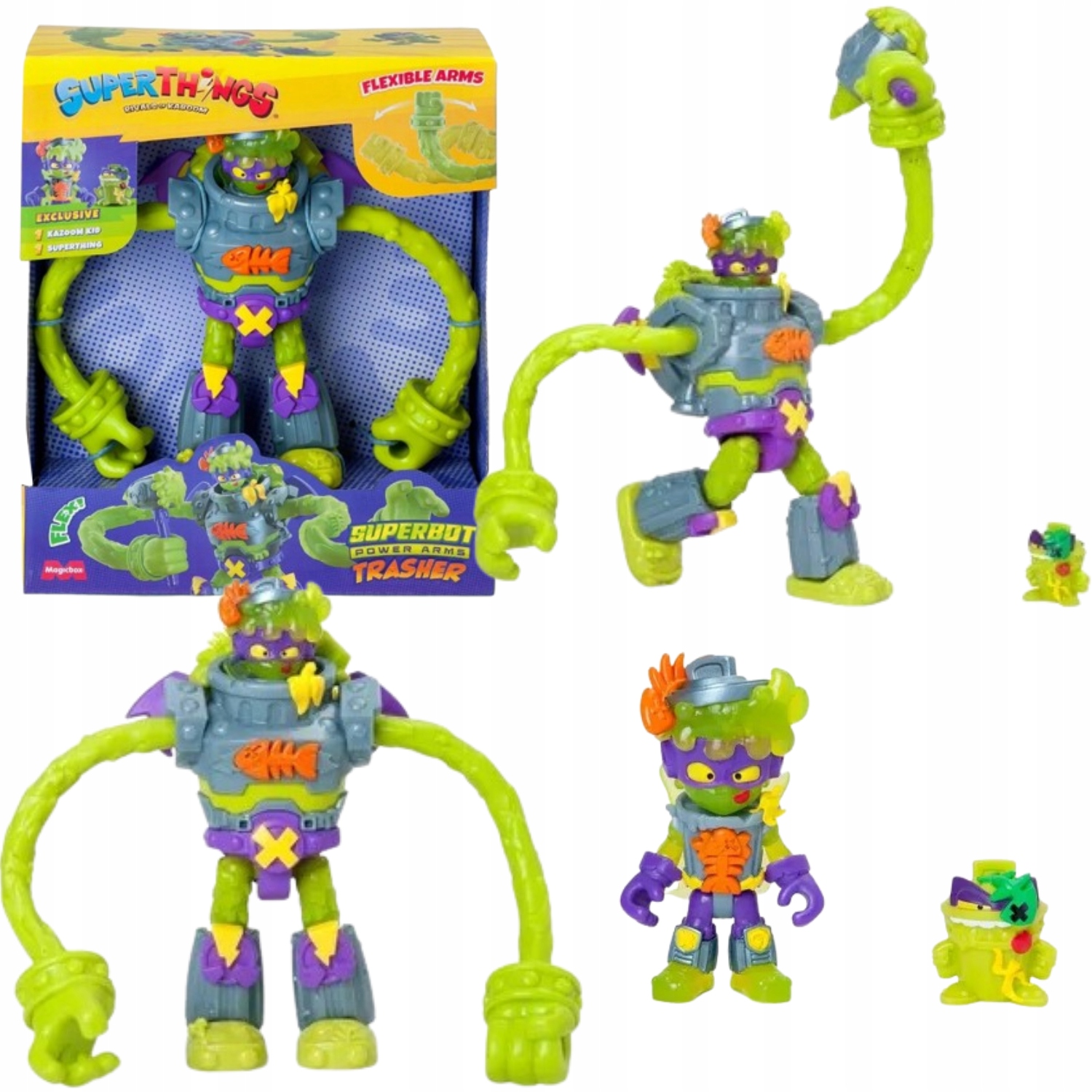 SUPER ZINGS ZESTAW ROBOT SUPERBOT TRASHER SUPERTHINGS ROBOT+FIGURKA ...