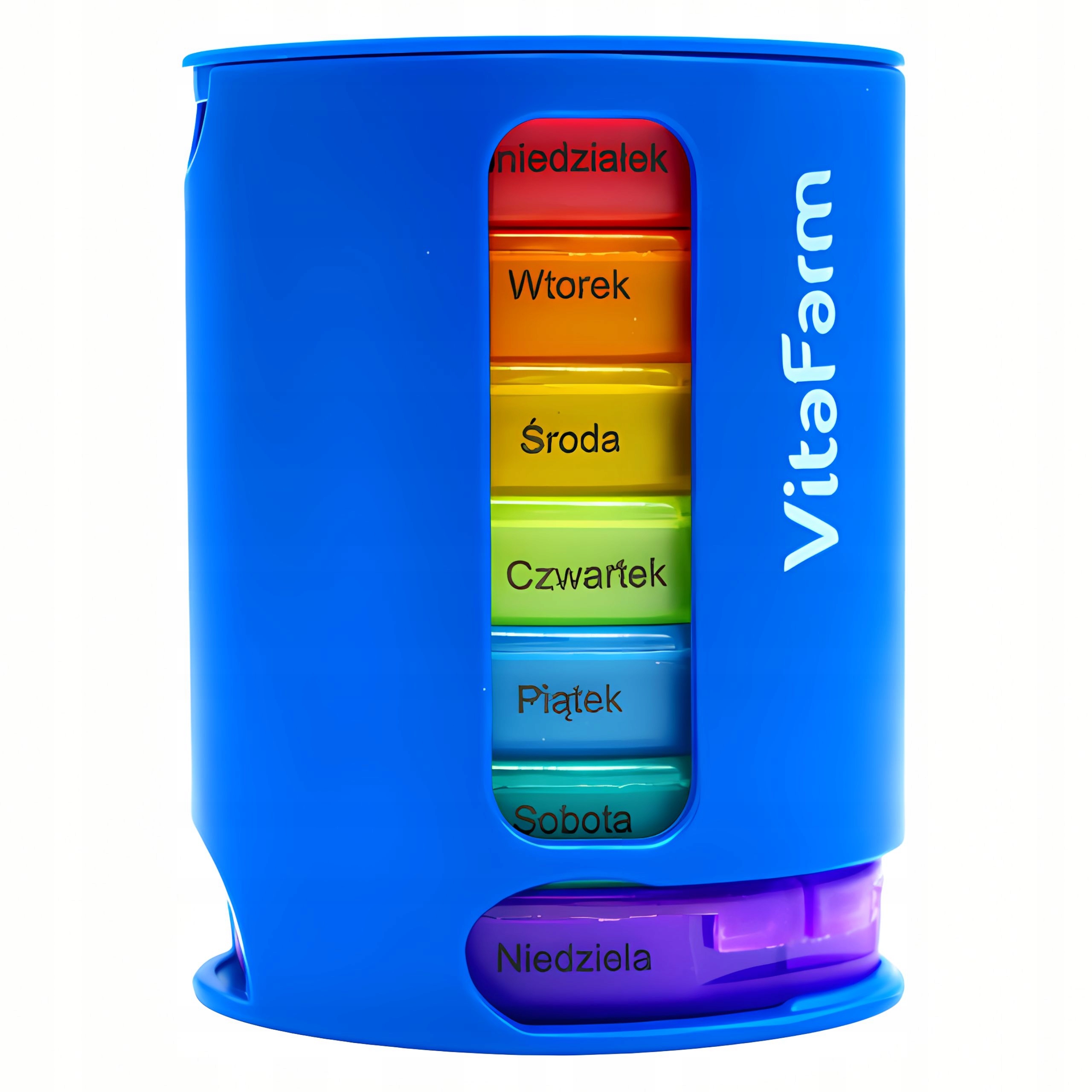 Pudełko na leki 28 pojemników 7 dni napisy PL (5902273242284) • Cena ...