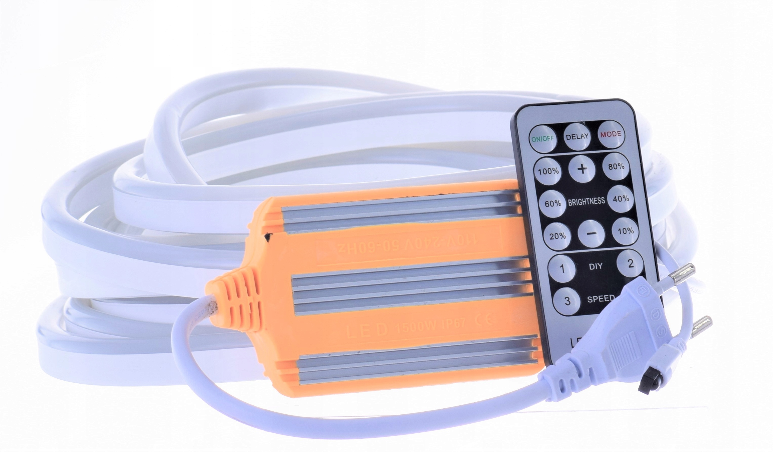 TAŚMA NEON LED 230V WODOODPORNY 10m ciepły PILOT (5905090839385) • Cena ...