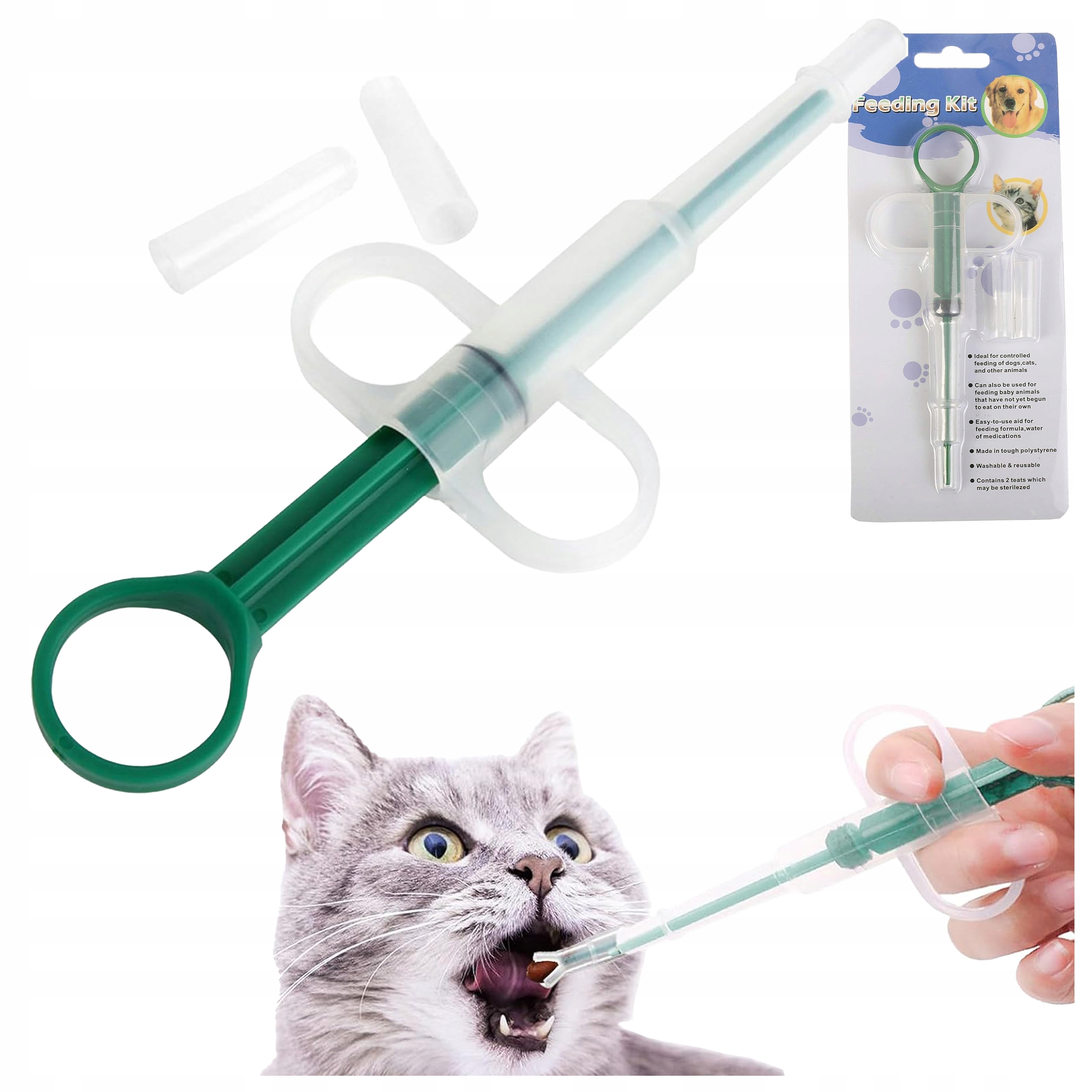 APLIKÁTOR PRO PODÁVÁNÍ TABLET Pro Kočky Psa Podavač Dávkovač pro léky ...