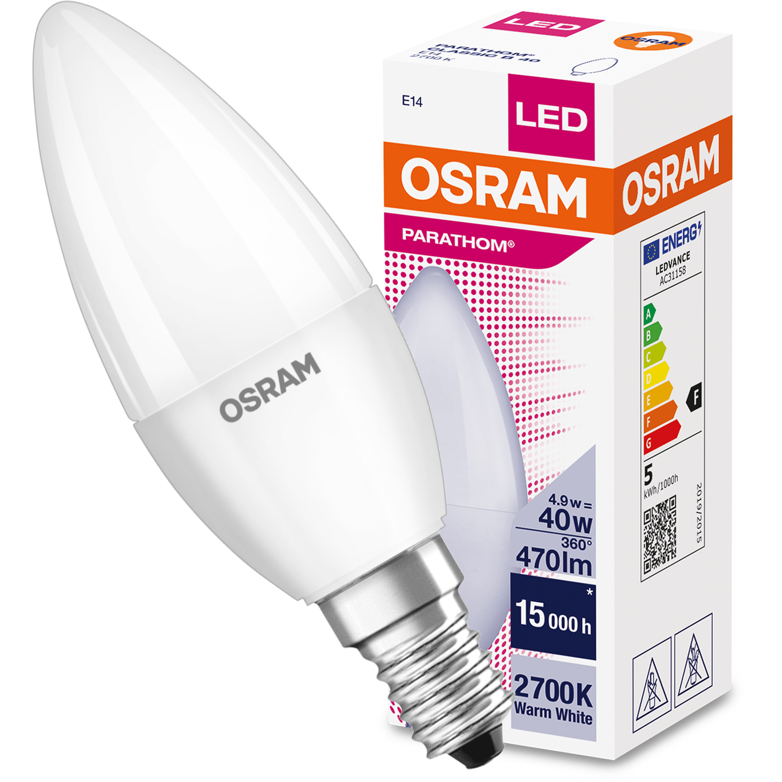 Żarówka LED ŚWIECZKA E14 B35 4,9W 40W 2700K OSRAM (4058075593237) • Cena, Opinie • Źródła ...