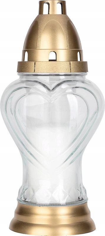 Znicz szklany transparentny serce wkład wymienny 36h (5906927055732 ...