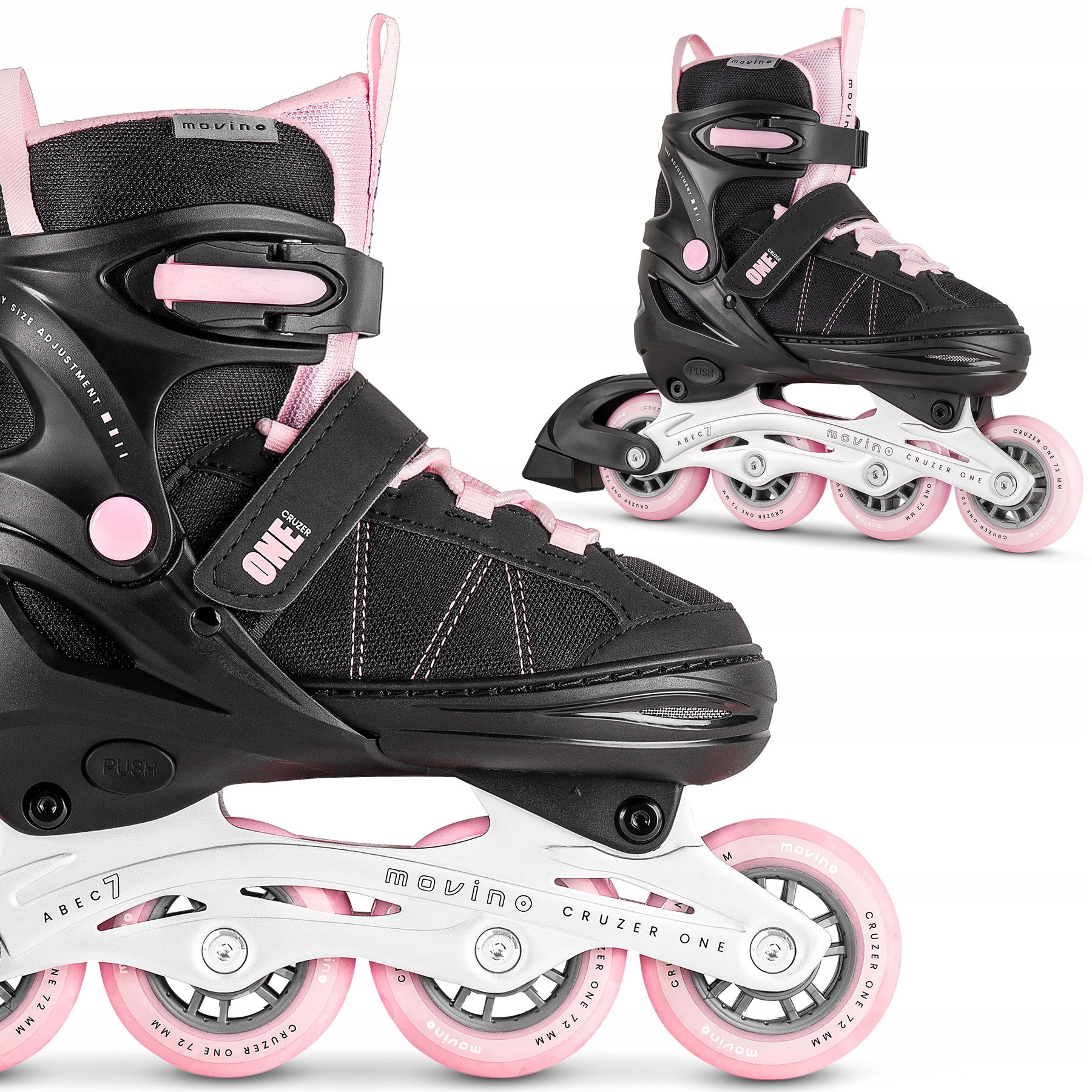 Rolki Movino Cruzer One r. 34-37 czarno-różowe - 5903714010684 ...