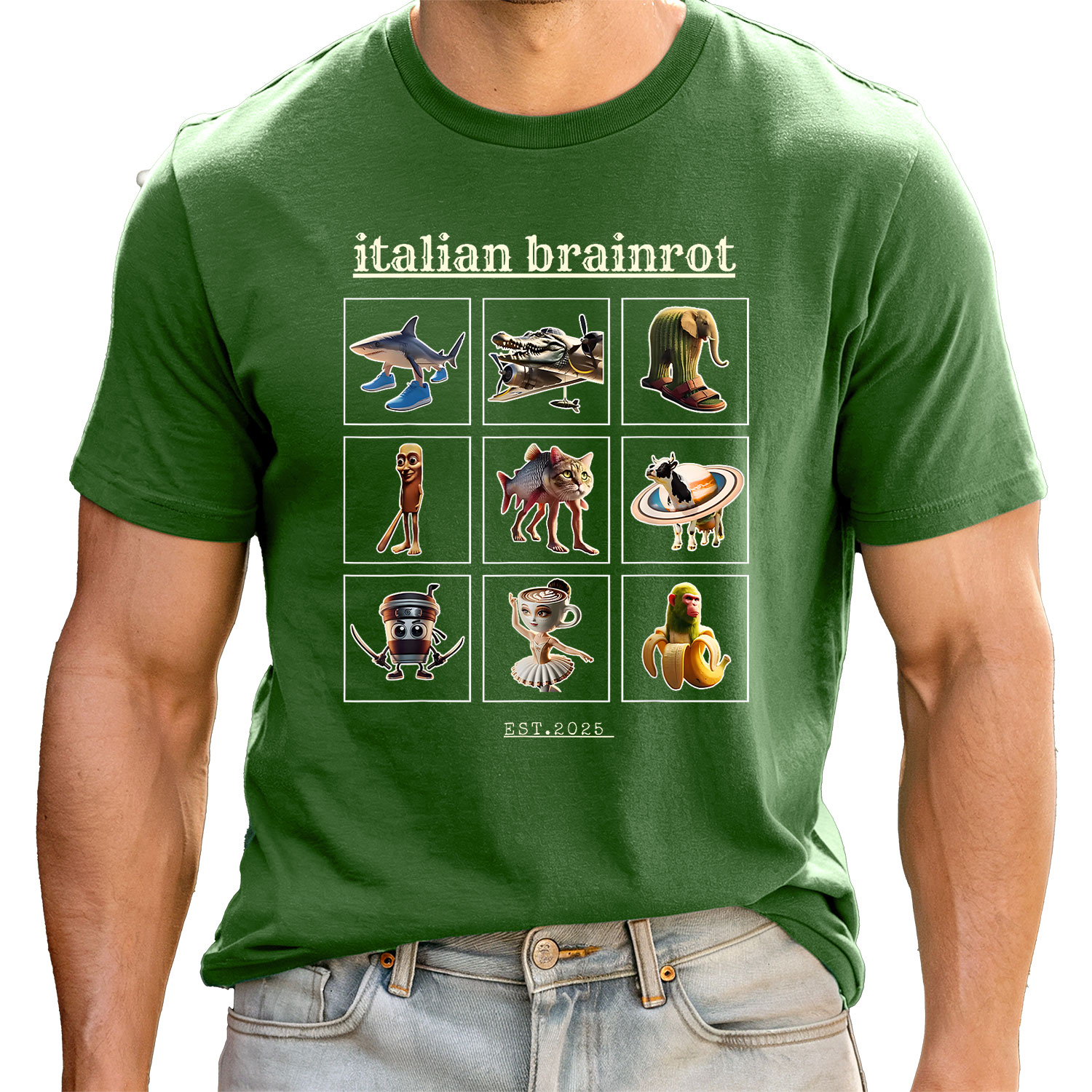ITALIAN BRAINROT KOSZULKA TRALALERO TRALALA MEME BOMBARDIRO MĘSKA L ...