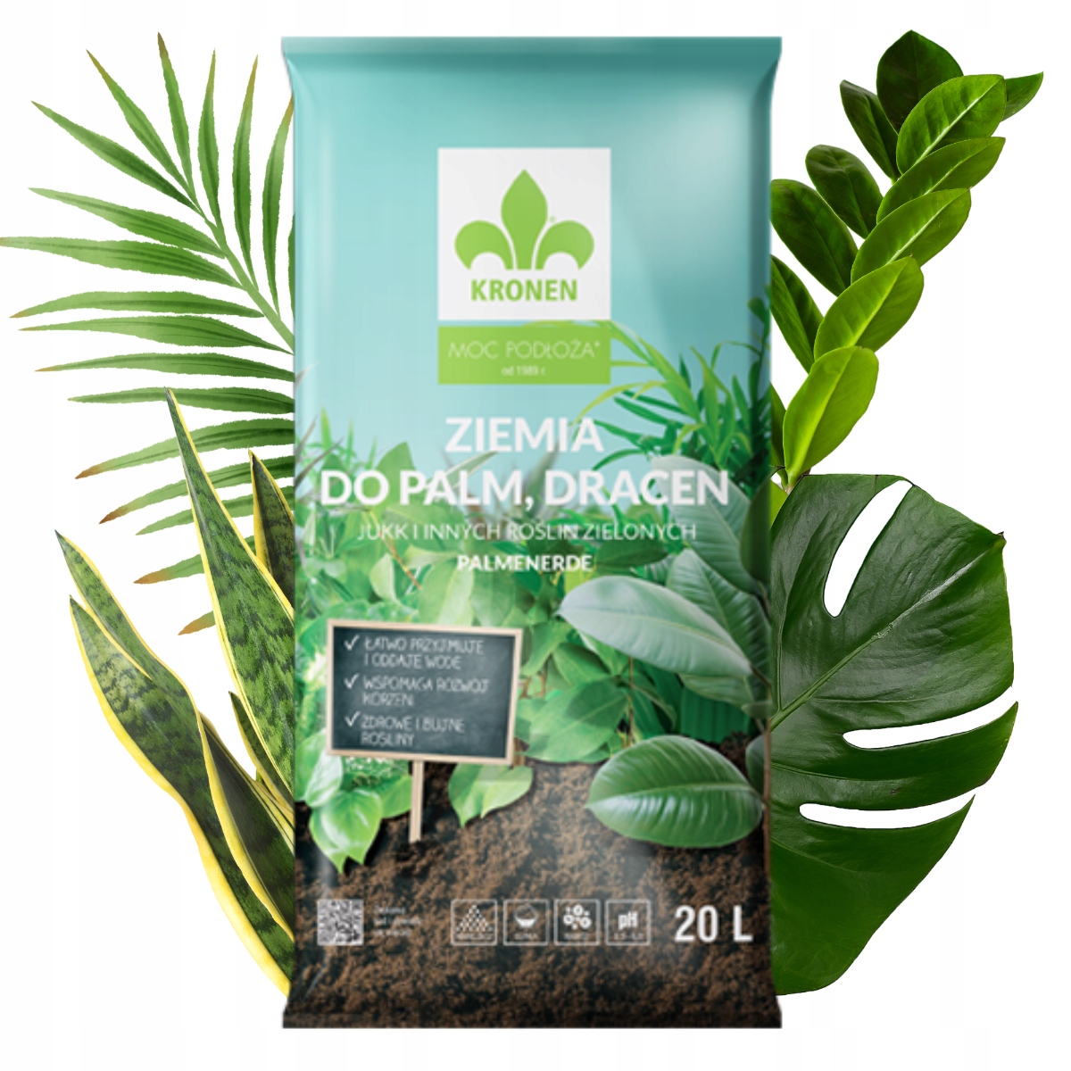 ŽIVÁ ZEMINA PRE ZELENÉ IZBOVÉ RASTLINY 20L PALMY JUKI DRACENY KRONEN ...