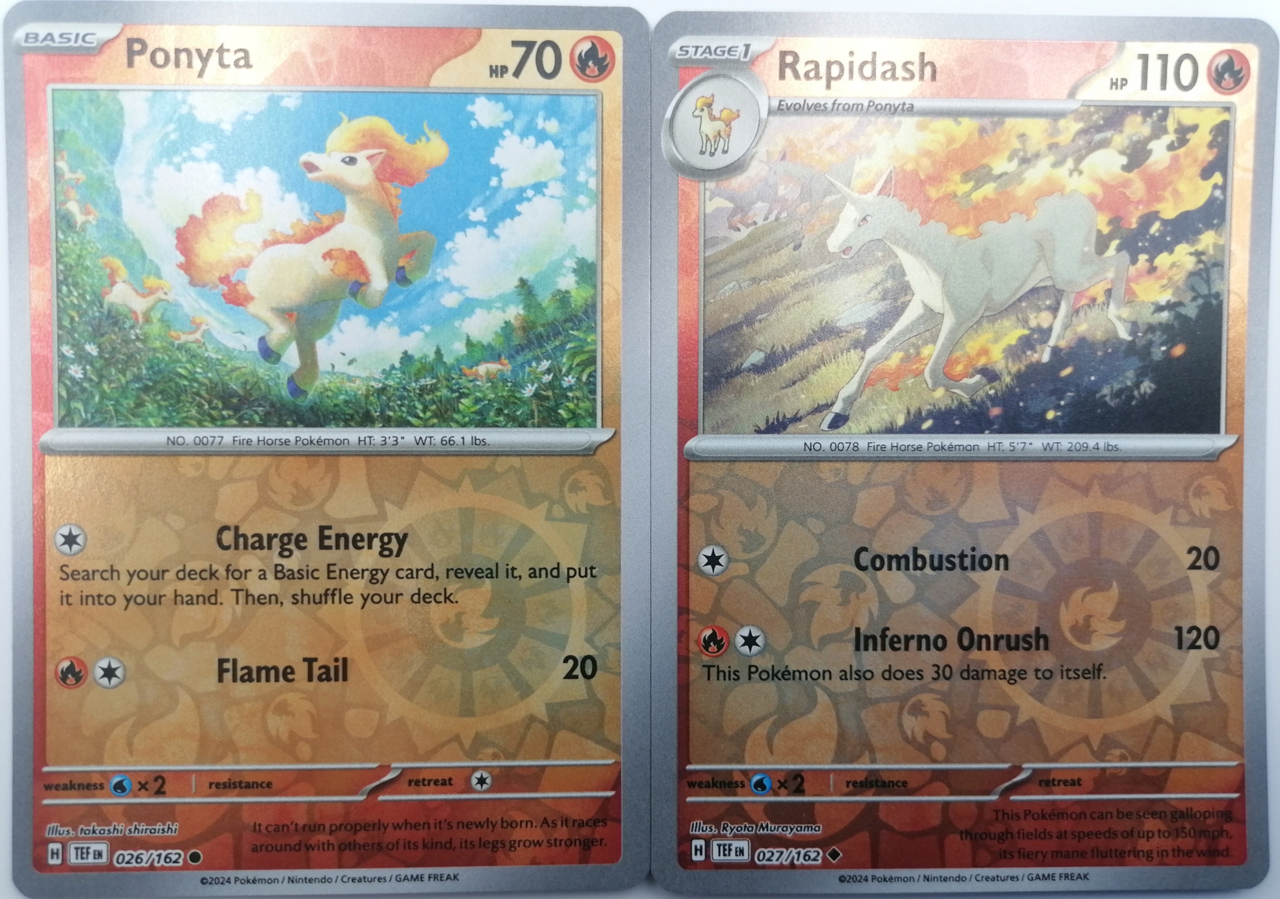 TEF | Reverzní | Ponyta 26/162 + Rapidash 27/162 | FIRE | Pokemon karty ...