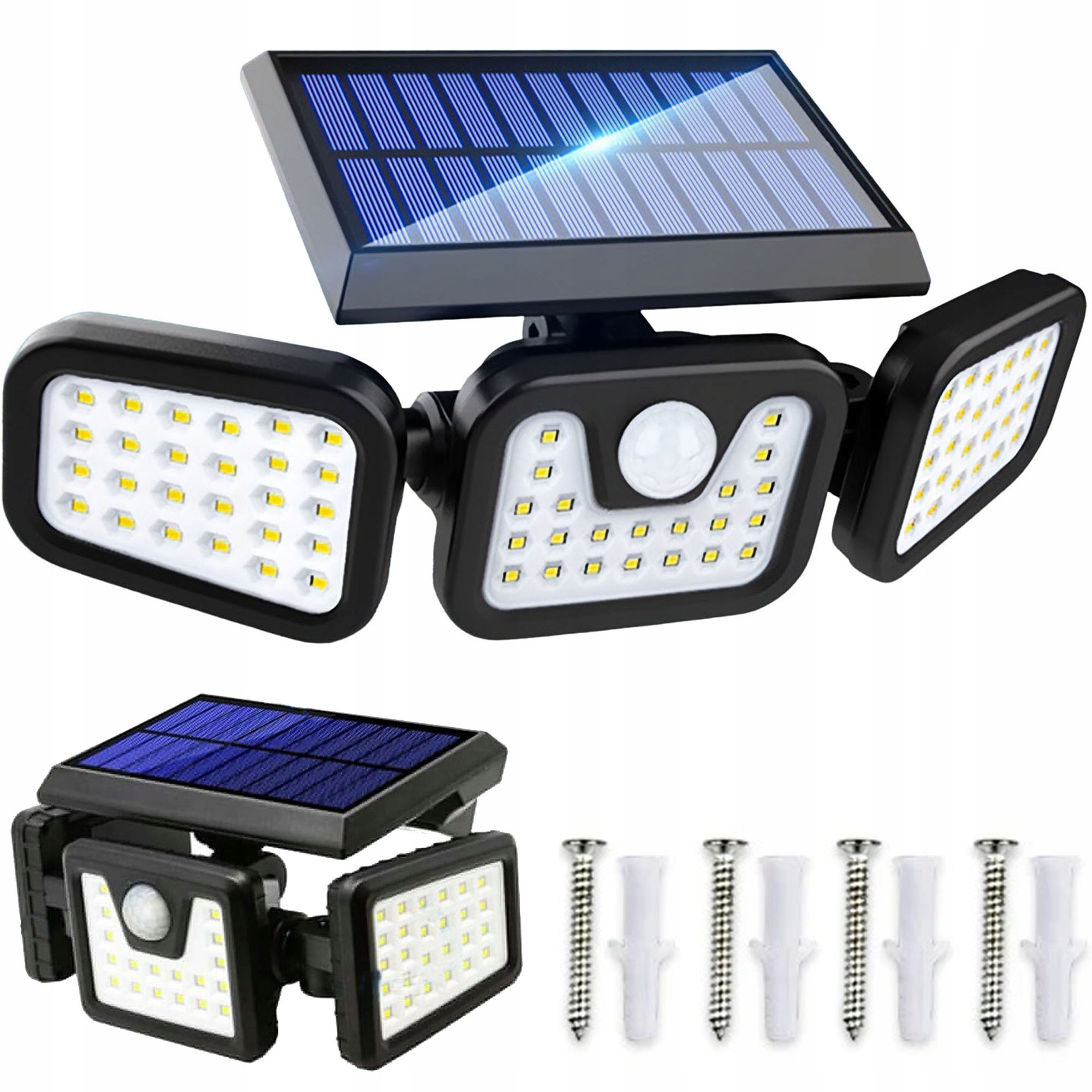 LAMPA SOLARNA Z CZUJNIKIEM RUCHU ZEWNĘTRZNA LED (LD-171COB MOCNA I ...