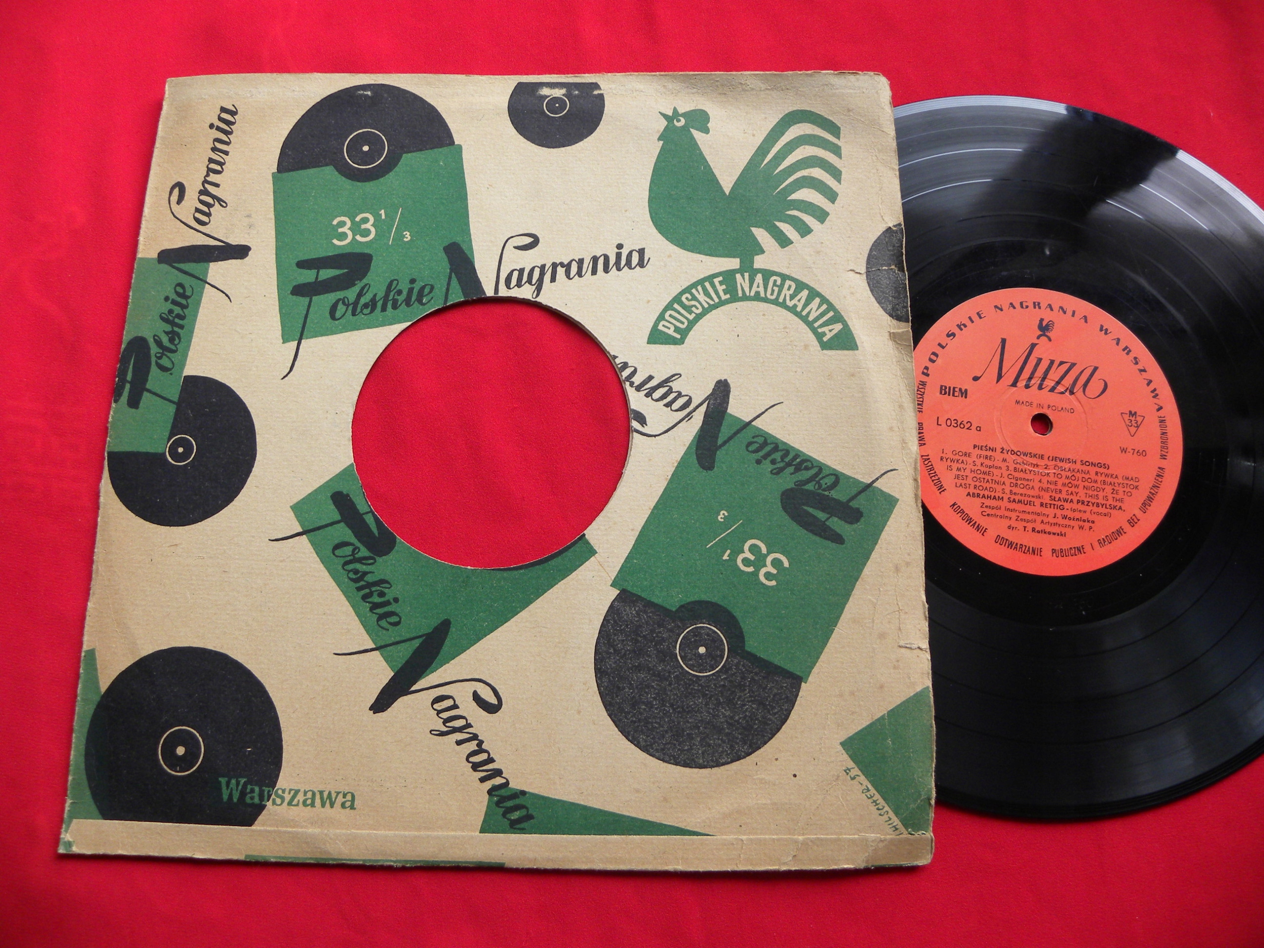 SŁAWA PRZYBYLSKA / ABRAHAM SAMUEL RETTIG pieśni żydowskie 10" LP Muza ...