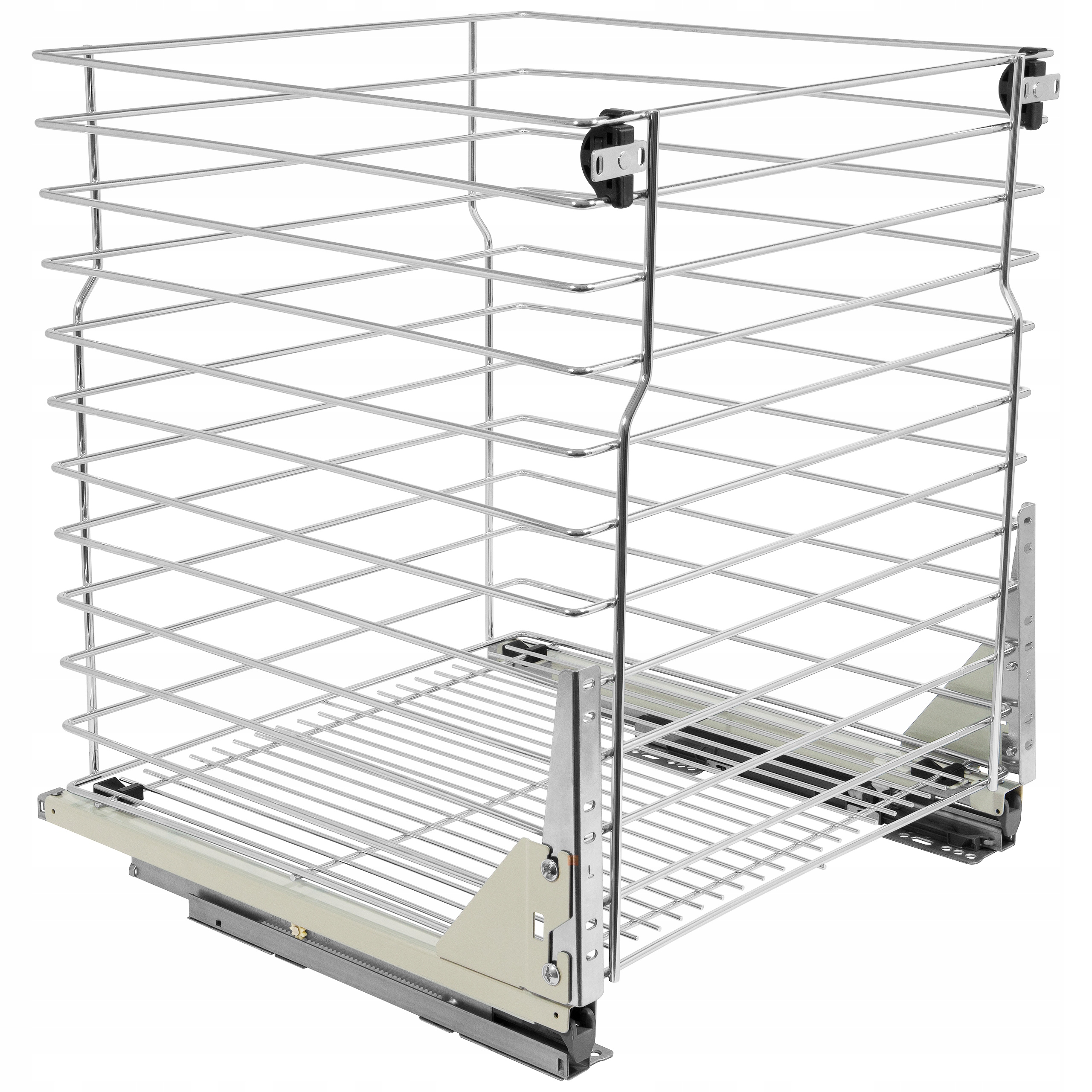 Kosz cargo jednopoziomowy na bieliznę efekt chrom 50 cm + prowadnica REJS (we29.0011.01.062 ...