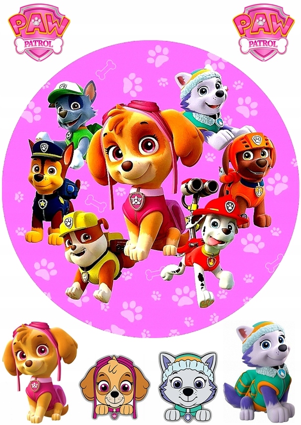 OPŁATEK NA TORT PSI PATROL OKRĄGŁY GRUBY 20CM (5011493803851) • Cena, Opinie • Dekoracje tortów ...