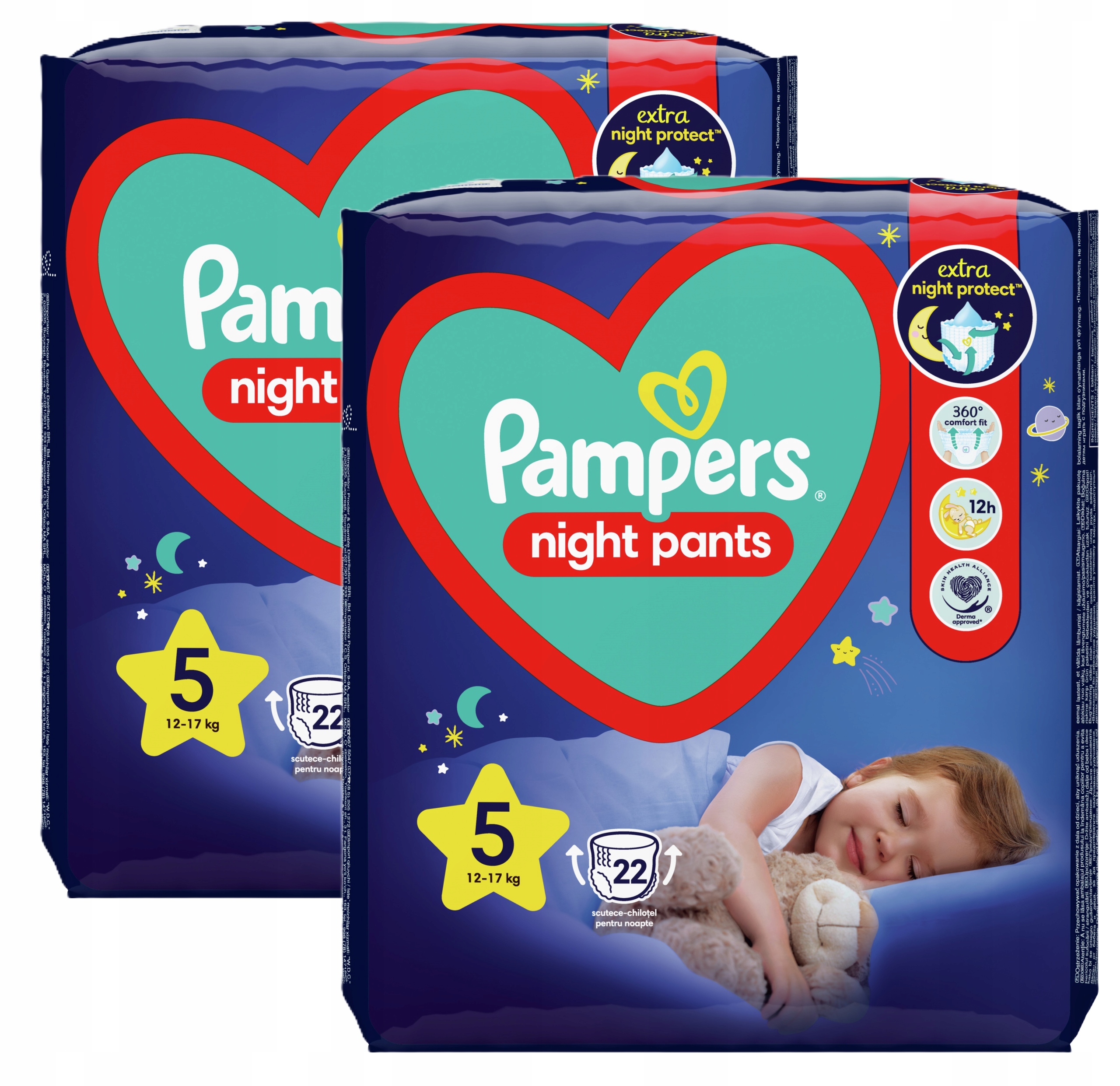 Pampers Night Rozmiar 5 12-17 kg 2x22 szt. Pieluchomajtki 12902676796 ...