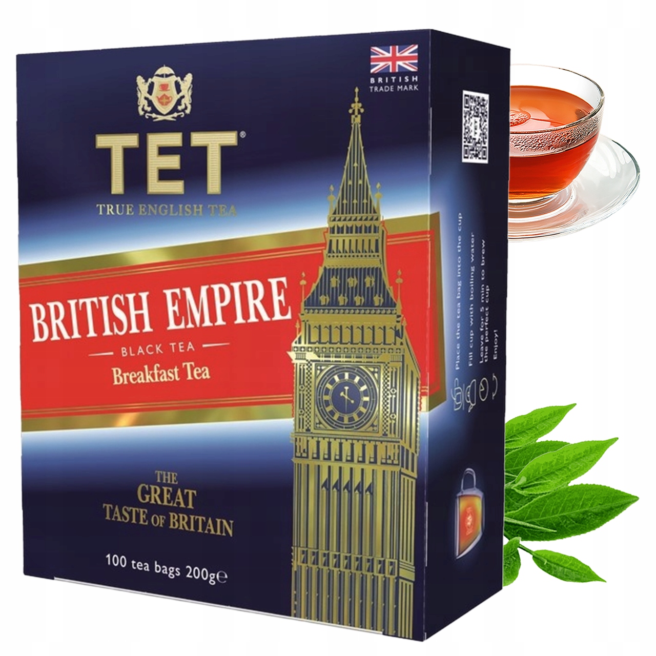 TET BRITISH EMPIRE herbata CZARNA breakfast tea EKSPRESOWA 100 torebek ...