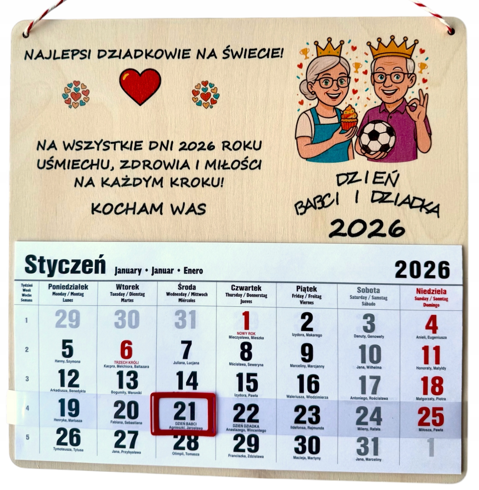 Kalendár 2026 na DEŇ BABKY A DEDKA farebný obrázok DARČEK, • Ceny ...