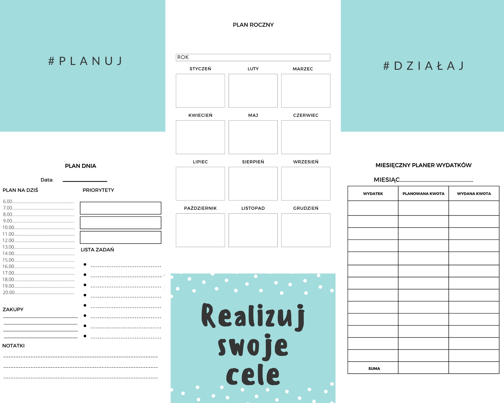 Planer Organizer Zestaw 7 plików PDF do wydruku 17722426120 - Sklepy ...