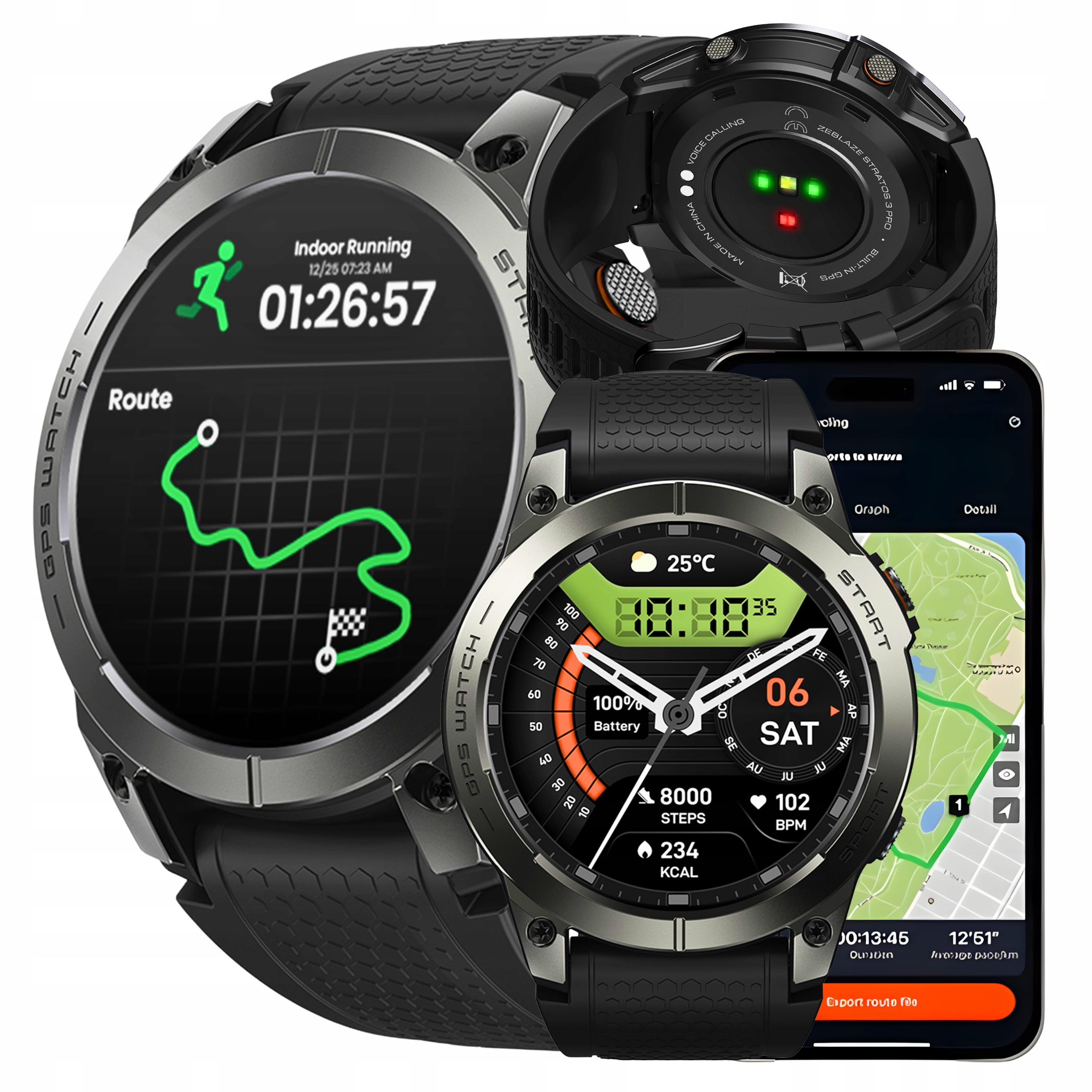 SMARTWATCH ZEBLAZE STRATOS 3 PRO ROZMOWY MENU PL GPS SMART WATCH ZEGAREK - Sklep, Opinie, Cena w ...