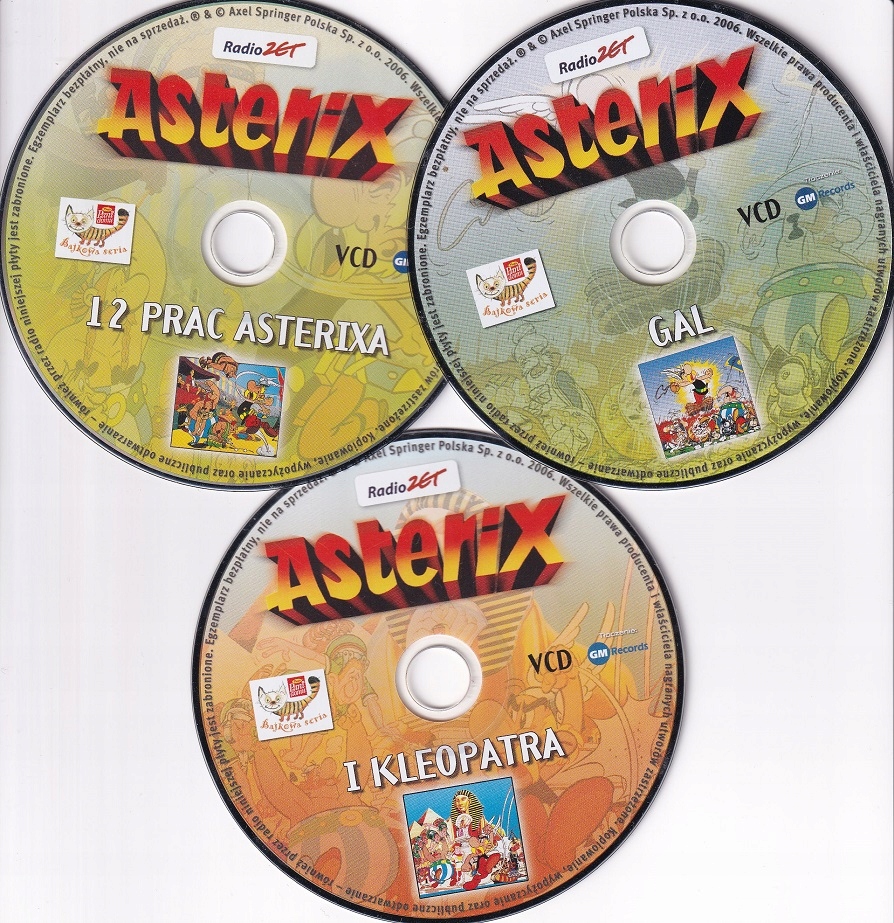 Asterix Gal, 12 Prac Asterixa, Asterix i Kleopatra VCD płyta VCD • Opinie - Allegro