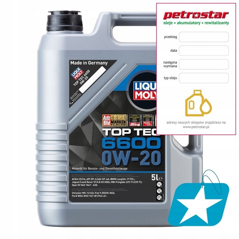 Olej silnikowy Liqui Moly 5 l 0W-20 • Cena, Opinie - Allegro