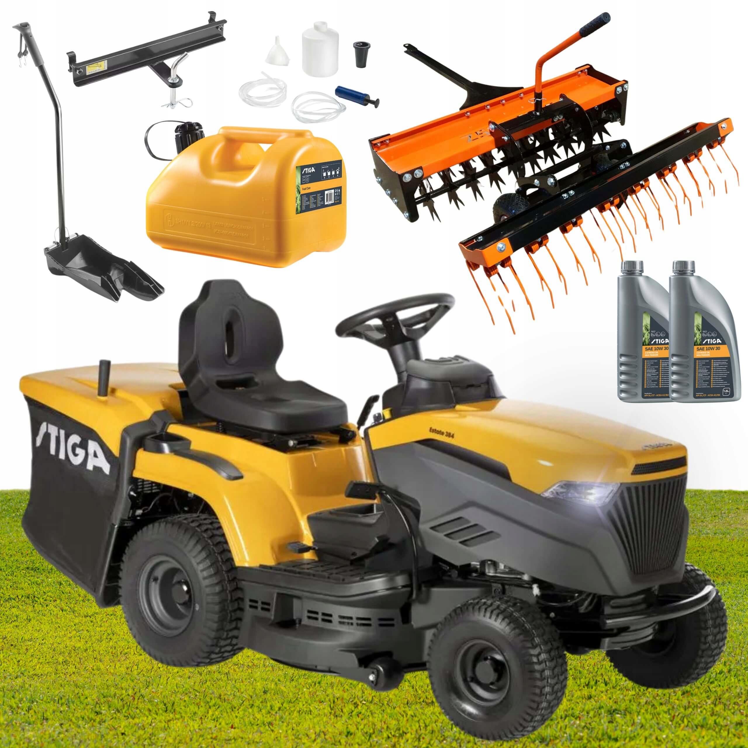 POTĘŻNY TRAKTOR OGRODOWY KOSIARKA STIGA ESTATE 384 KOSZ 240L 90cm ...