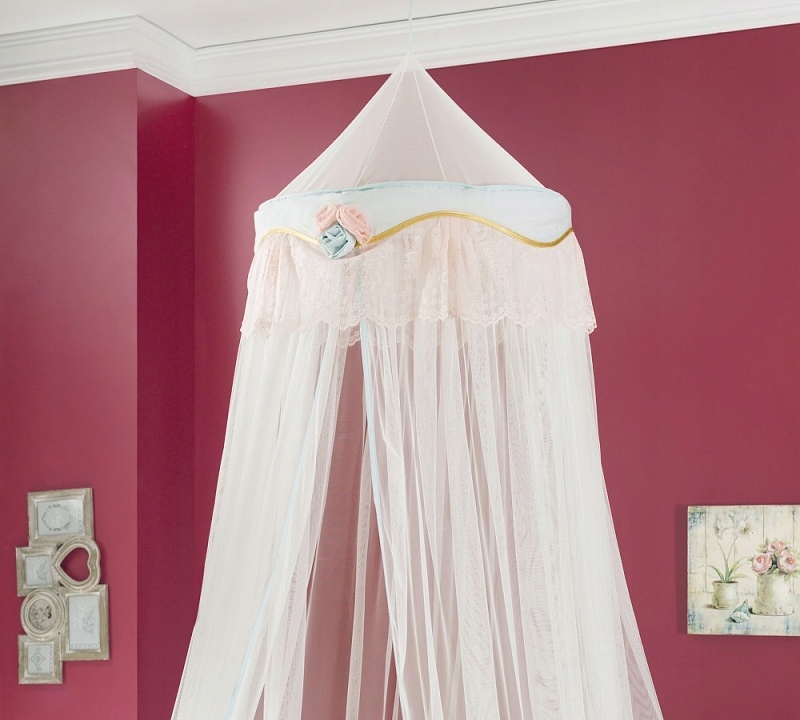 Nebesa nad postel Rachel - bílá/mintová - Allegro