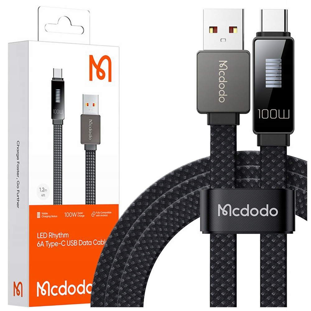 Kabel McDodo USB - USB typ C 1,2 m czarny - Sklep, Opinie, Cena w Allegro