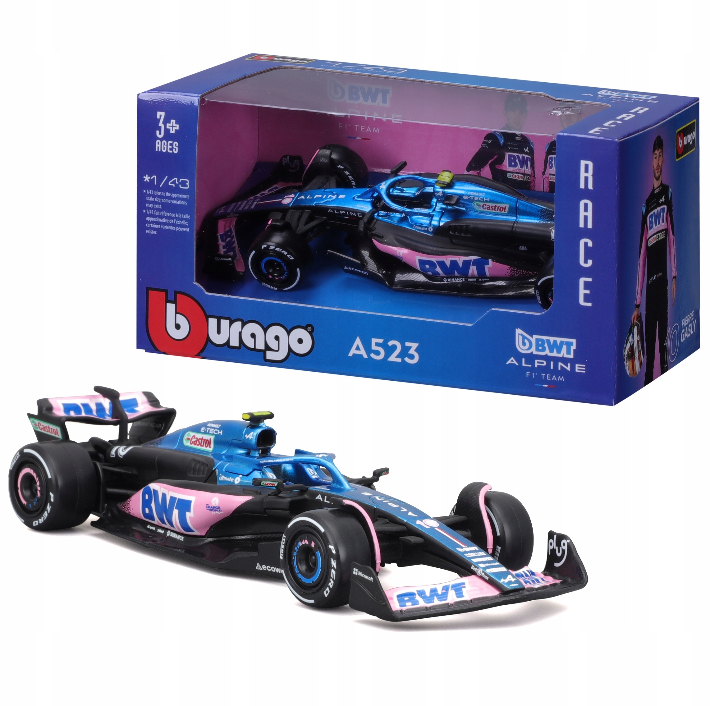 BOLID F1 BWT Alpine Team A523 2023 Pierre Gasly 1:43 model BBURAGO 18 ... BOLID F1 BWT Alpine Team A523 2023 Pierre Gasly 1:43 model BBURAGO 18 ...