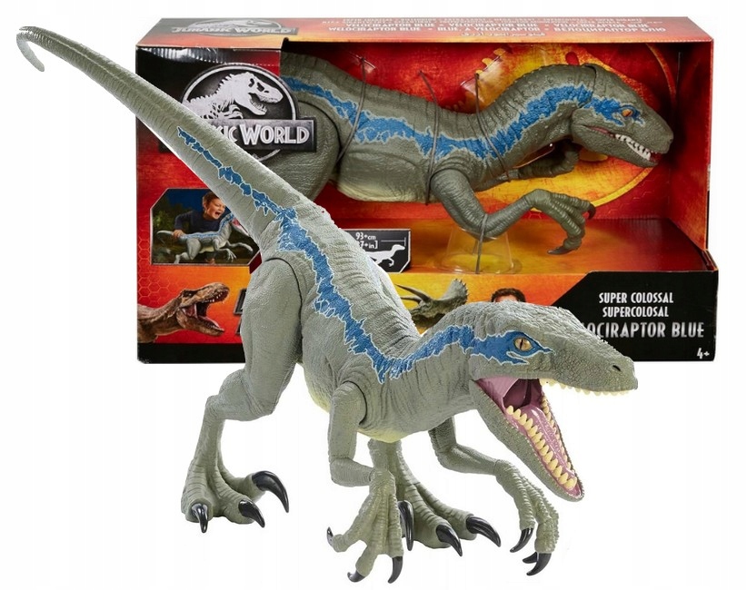 JURASSIC WORLD DINO RIVALS DINOZAUR Velociraptor Blue ogromna figurka ...