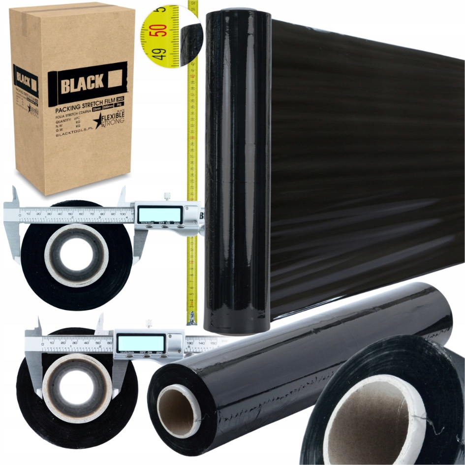FOLIA STRETCH XL STRECZ CZARNA 1,5KG 50CM 1,25 kg netto MOCNA TUBA 27G BL. (5905427504269 ...