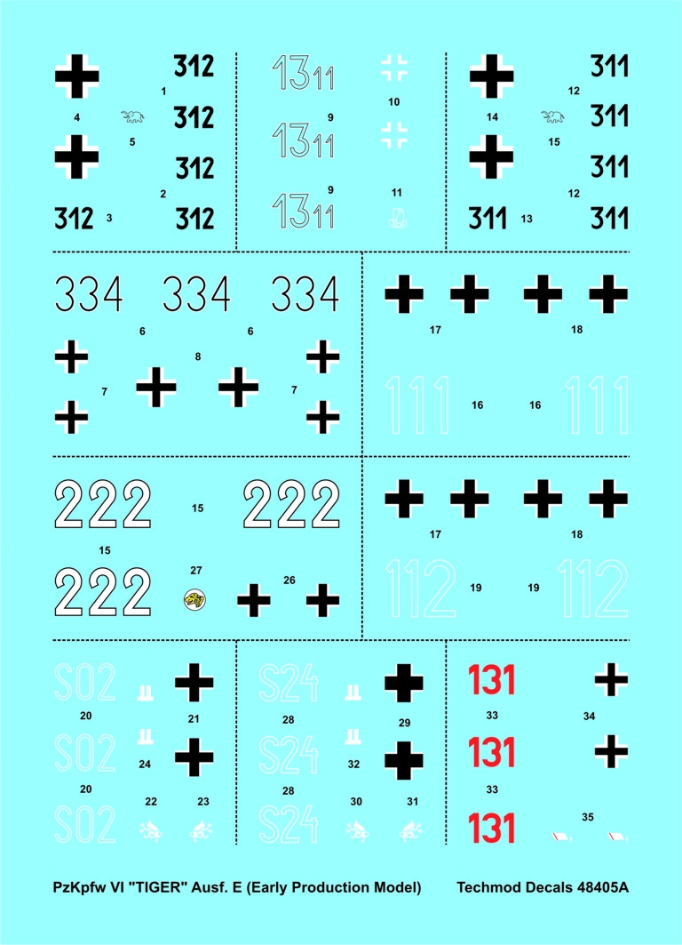1:48 Kalkomania TIGER Auf.E Early Techmod 48405 14785538006 - Allegro.pl