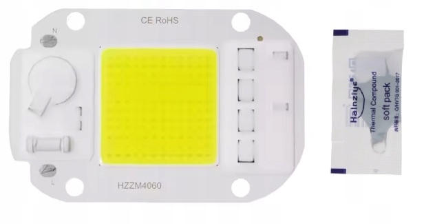 Dioda LED 50W 230V Biała Zimna + Pasta - Sklep, Opinie, Cena w Allegro