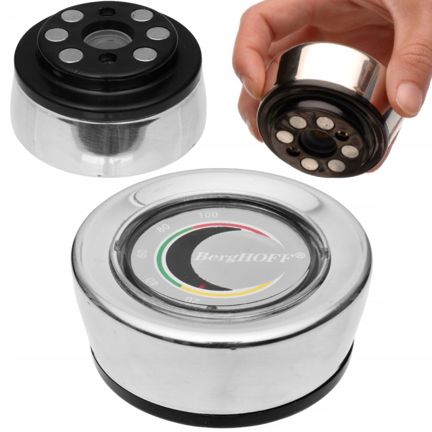 BergHOFF GAŁKA TERMOMETR MAGNETYCZNY DO POKRYWKI (TERMOMETR DO GARNKA ...