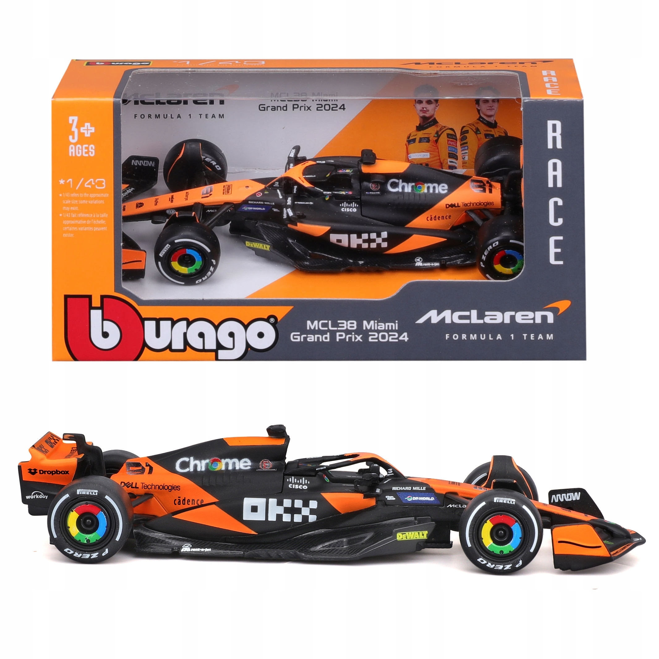 BOLID F1 McLaren MCL38 2024 Oscar Piastri BOLID F1 1:43 BBURAGO 18 ...