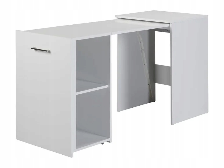 Biurko Wysuwane Rozsuwane Duże Funkcjonalne z 2 Półkami Komoda - Białe ...