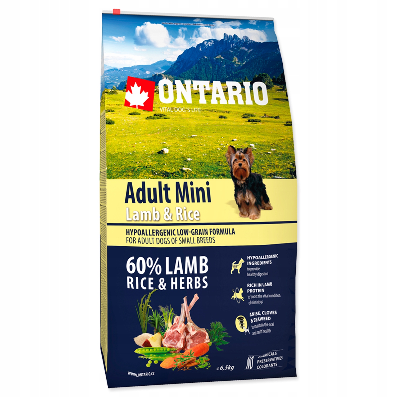 ONTARIO ADULT MINI LAMB JAGNIECINA 6,5kg dla małych ras (8595091780198 ...