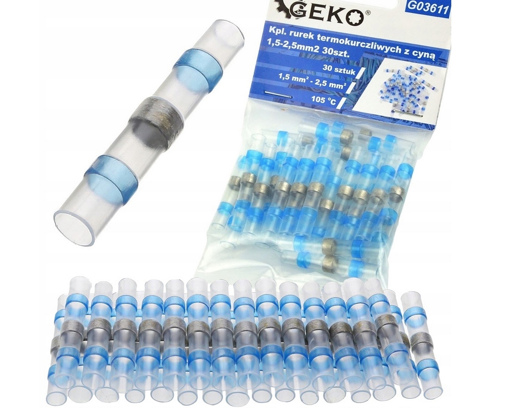 ZŁĄCZKI RURKI TERMOKURCZLIWE CYNA 1,5-2,5mm2 30szt - Sklep, Opinie ...