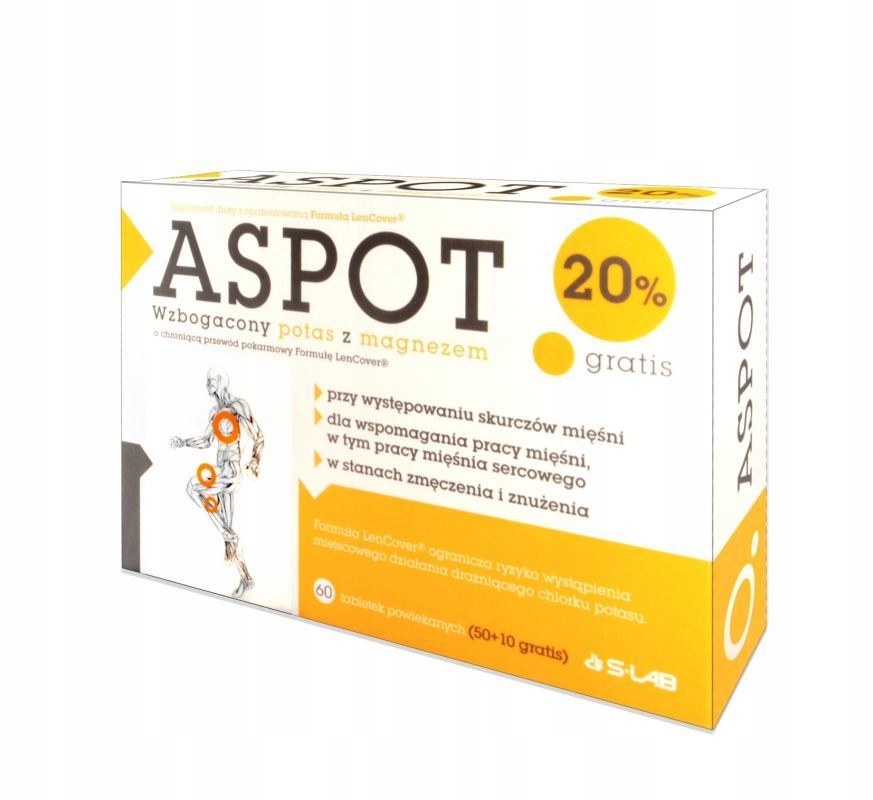 Aspot Wzbogacony Potas Z Magnezem 60 Tabletek (5900741961774) • Cena ...