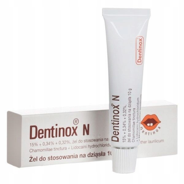 Dentinox N (150 mg + 3,4 mg + 3,2 mg)/g żel do stosowania na dziąsła 10 ...