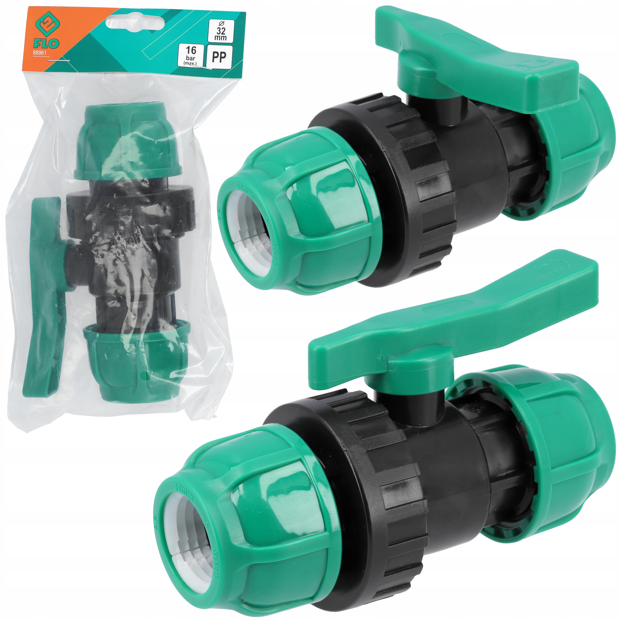ZAWÓR KULOWY 32x32mm DO ŁĄCZENIA RUR PE, PP 16 BAR KUREK FLO (5906083110351) • Cena, Opinie ...